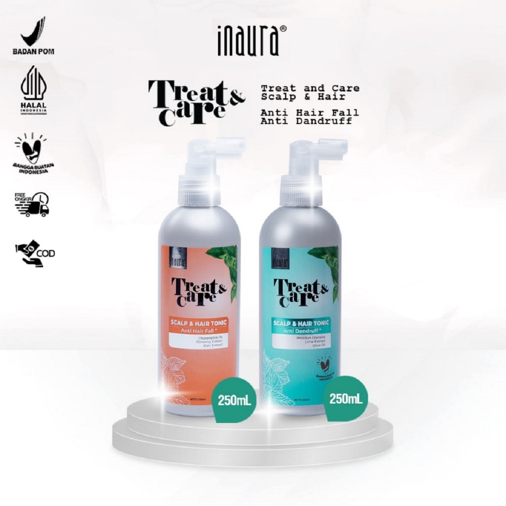 Jual Inaura Treat & Care Hair Tonic 250ml - Anti Hair Fall / Anti ...