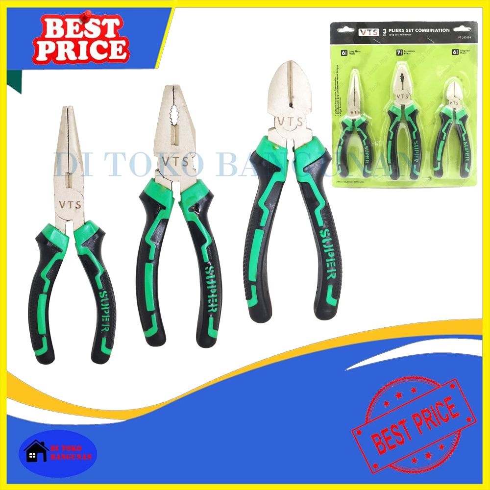 Jual Tang Set Isi 3pc Kombinasi Potong Lancip VTS Tang Set Combi ...