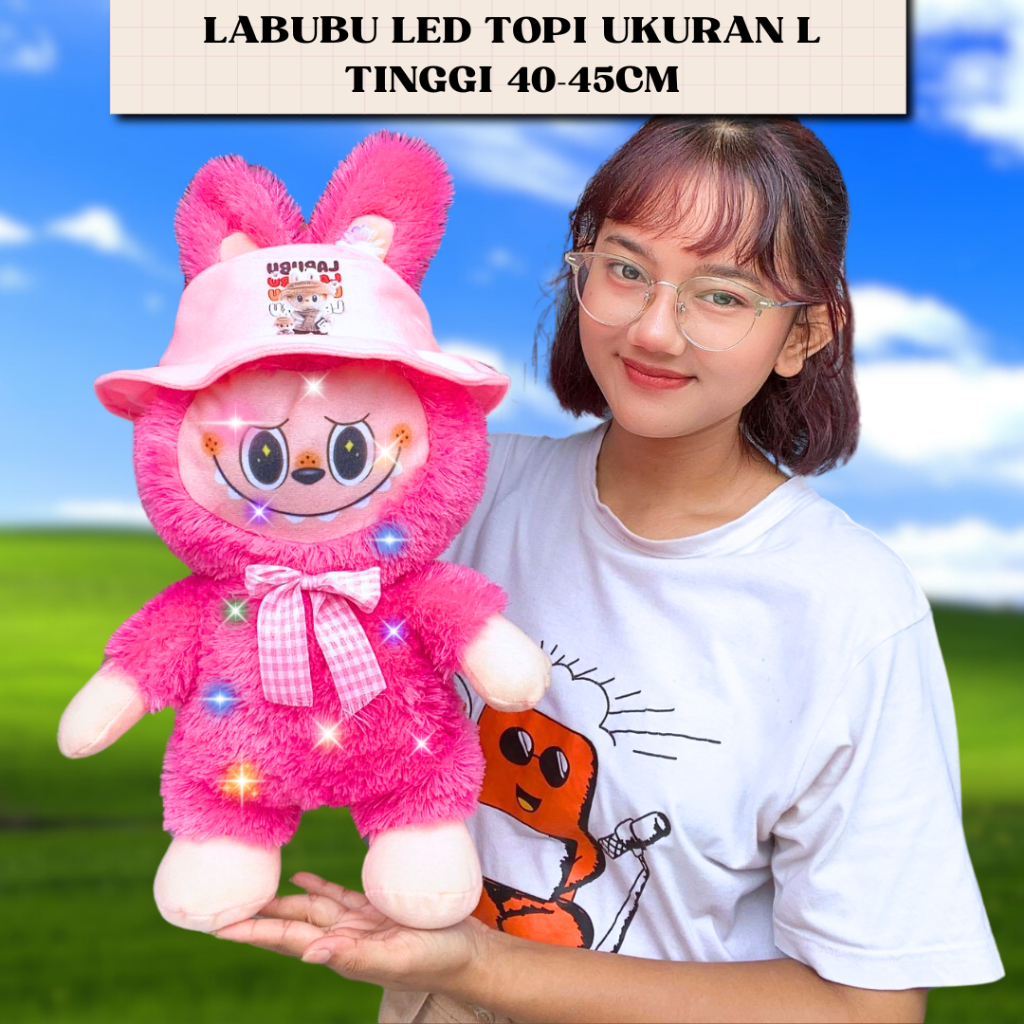 Jual [LED & NON LED] LABUBU TOPI UKURAN L TINGGI 40-45CM HARGA SATUAN ...