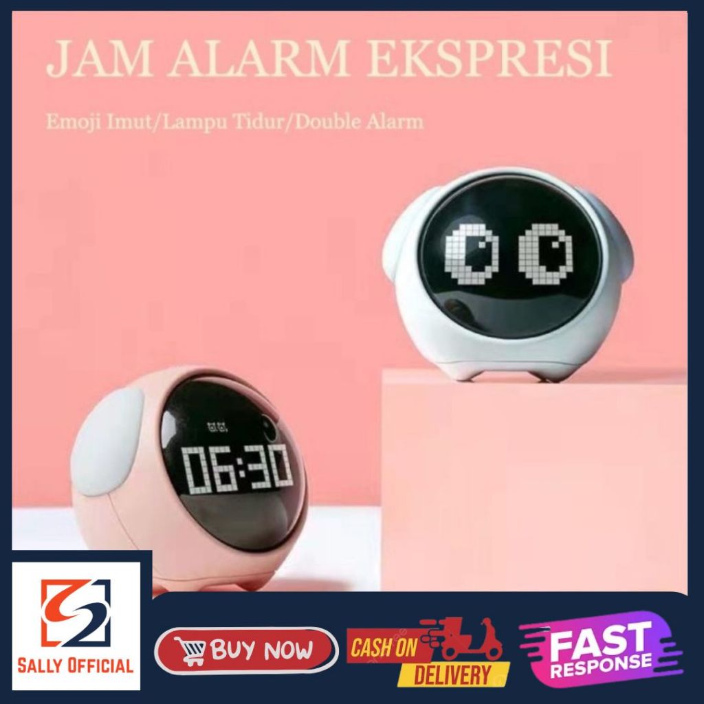Jual Jam Alarm Emoji Lucu Emoticon Lucu Tidur Jam Alarm LED Kontrol ...