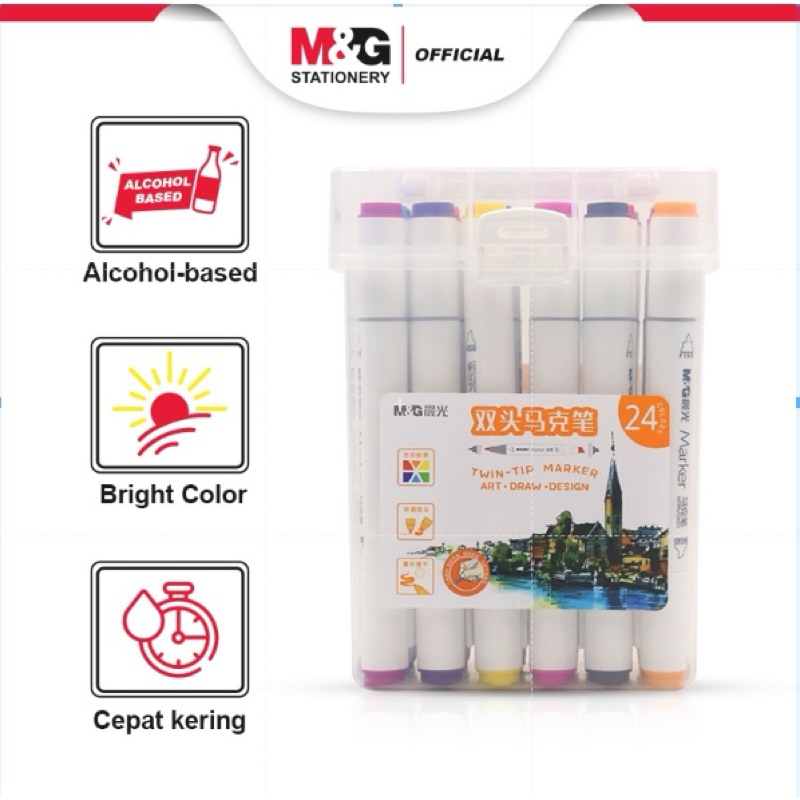 Jual Miniso x M&G Stationery Twin Art Marker / Spidol warna lukis ...