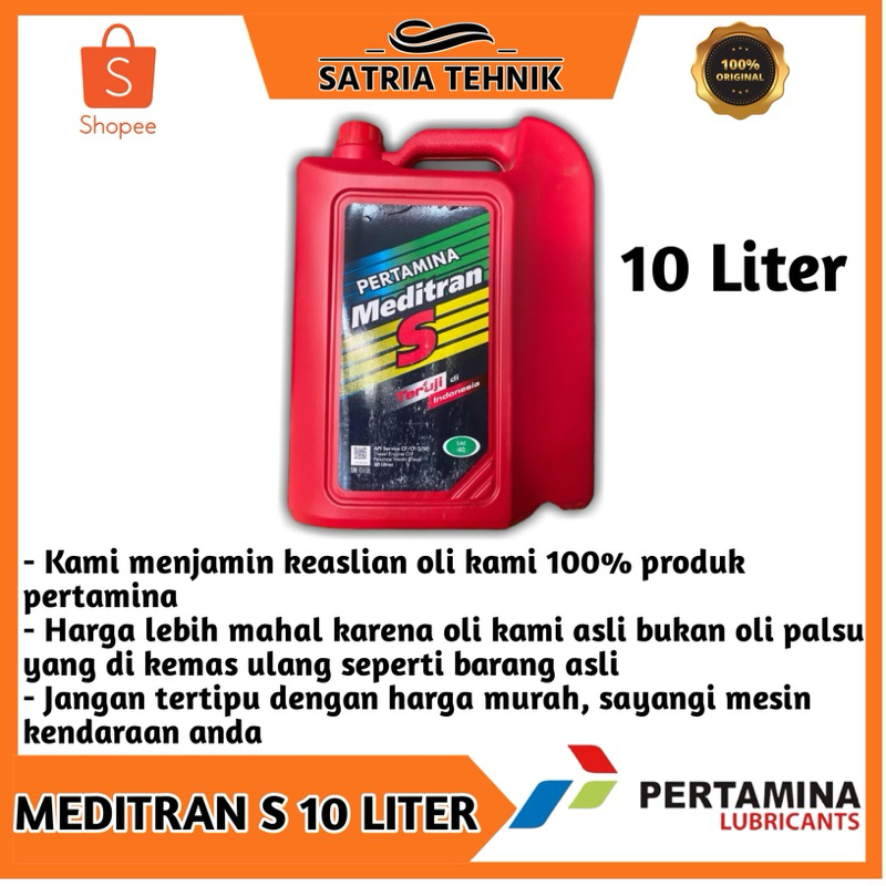 Jual OLI MEDITRAN S SAE 40 10 LITER ORIGINAL PERTAMINA | Shopee Indonesia