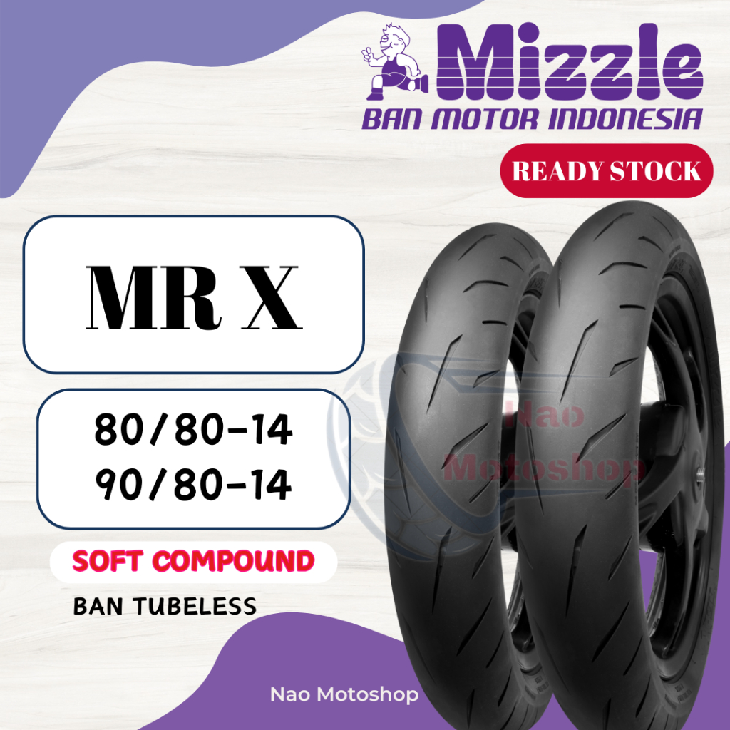 Jual BAN MIZZLE MR X 80/80 90/80 RING 14 BAN DONAT MATIC TUBELESS ...