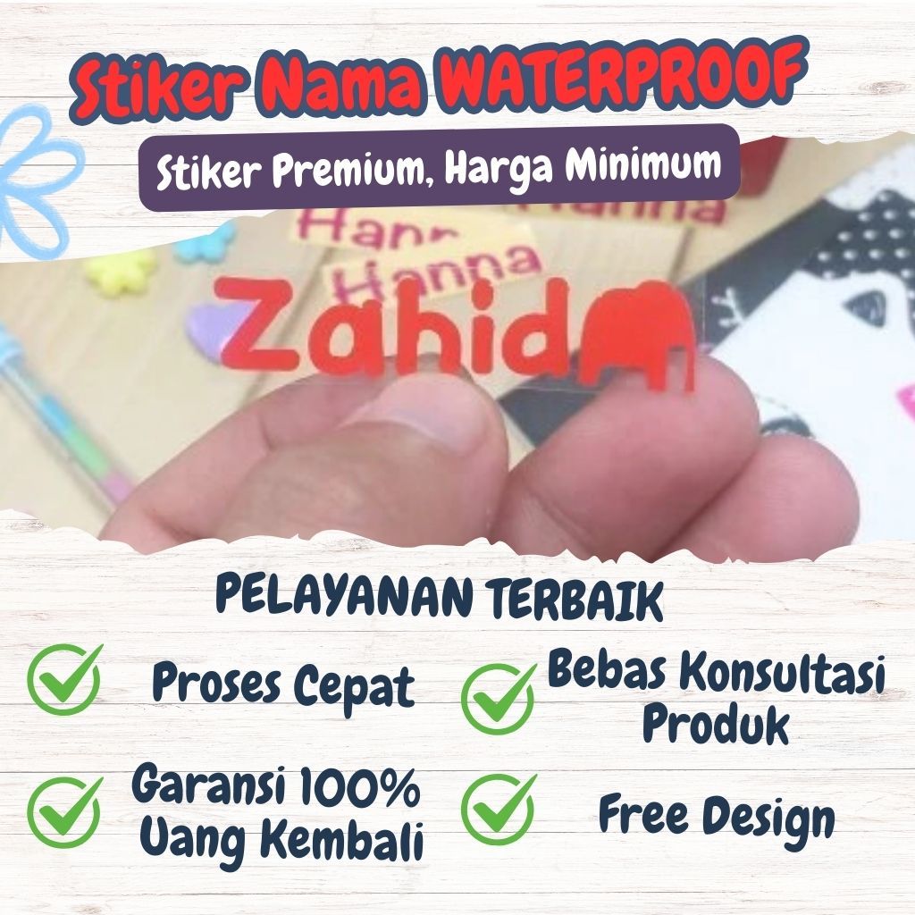 Jual 14 PCS Sticker Cutting Nama Stiker Timbul Label Nama Custom Anti ...