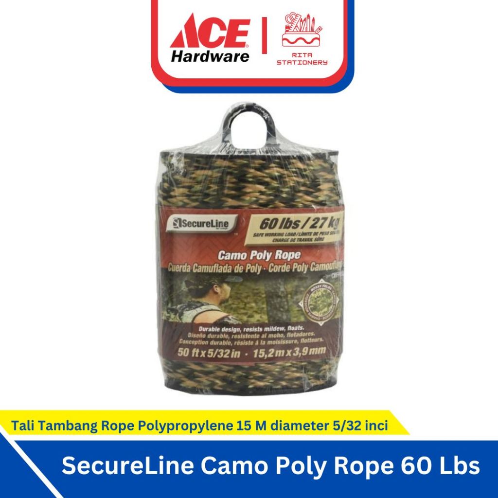 Jual Tali Tambang Polypropylene | SecureLine Camo Poly Rope 60 Lbs ...