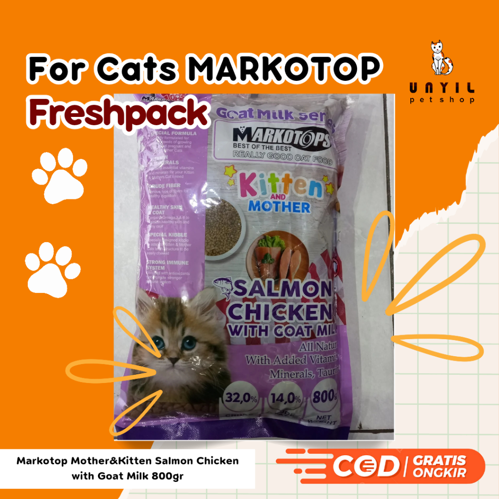 Jual Pakan Kucing Markotops Mother & Kitten Salmon Chicken with Goat ...