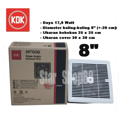 Jual KDK Ceiling Exhaust Fan 8 inch 20TGQ2 Kipas Hisap Low Watt Low ...