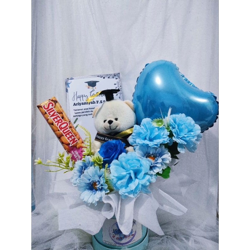 Jual bloom box boneka coklat/ bloom box bunga/ buket bunga box bisa ...