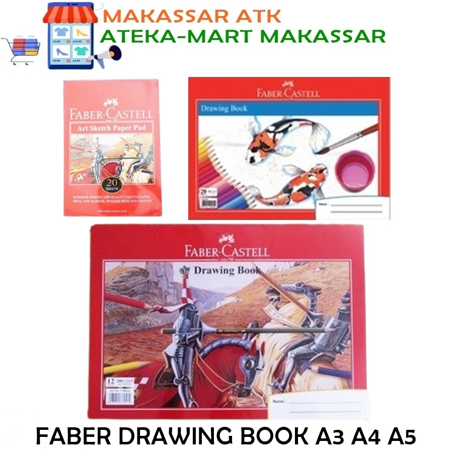 Jual [1PCS] FABER CASTELL DRAWING BOOK A3 A4 A5 SKECTH BOOK BUKU GAMBAR ...