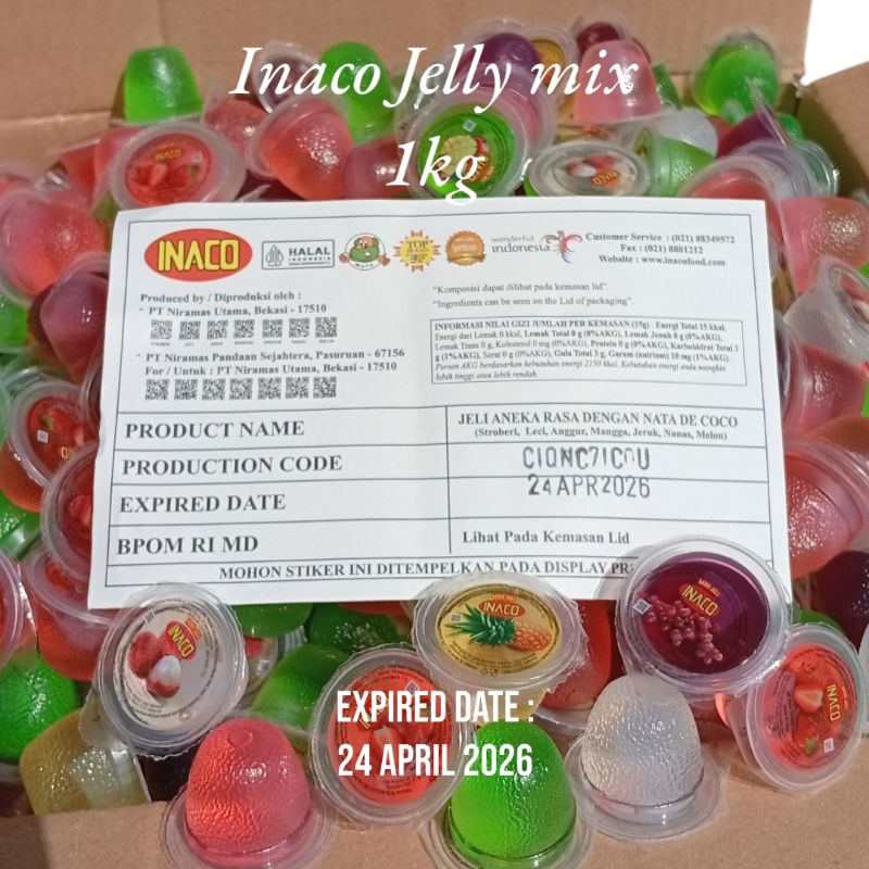 Jual BISA COD agar agar INACO jelly kemasan 1kg MURAH MERIAH | Shopee ...