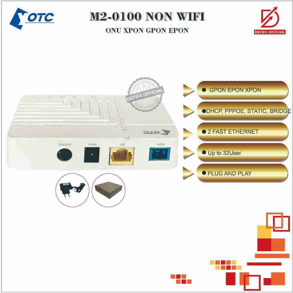 Jual YOTC M2-0100 Modem FTTH NON WIFI Router ONU EPON Gigabit | Shopee ...