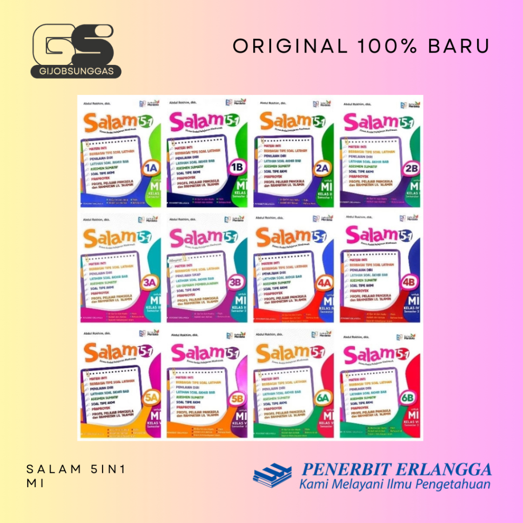 Jual Buku Salam 5in1 untuk MI kelas 1 2 3 4 5 6 A & B - Erlangga ...