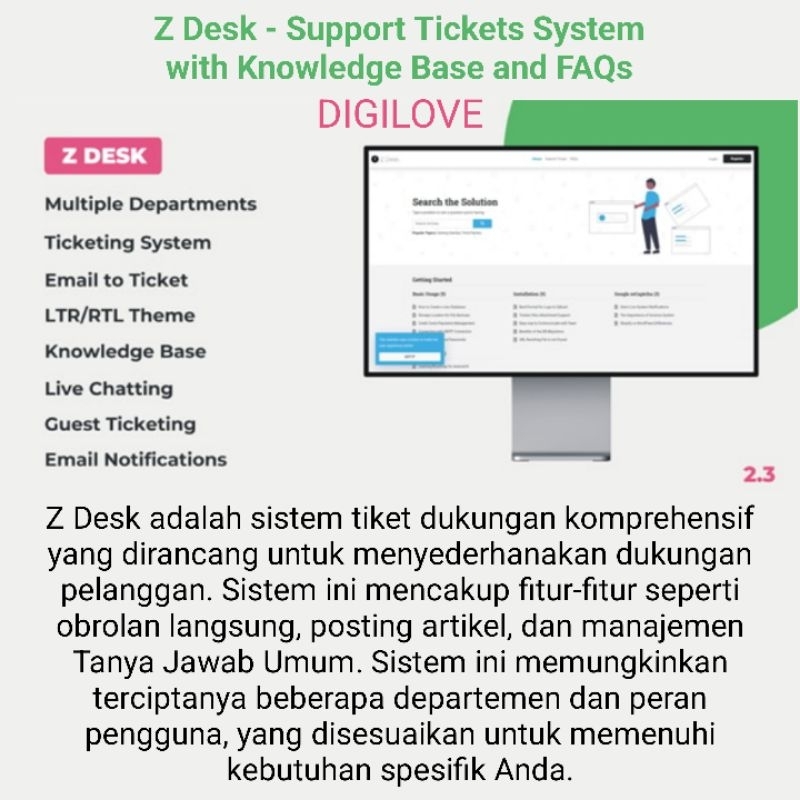 Jual Z Desk - Support Tickets System with Knowledge Base and FAQs | Shopee Indonesia