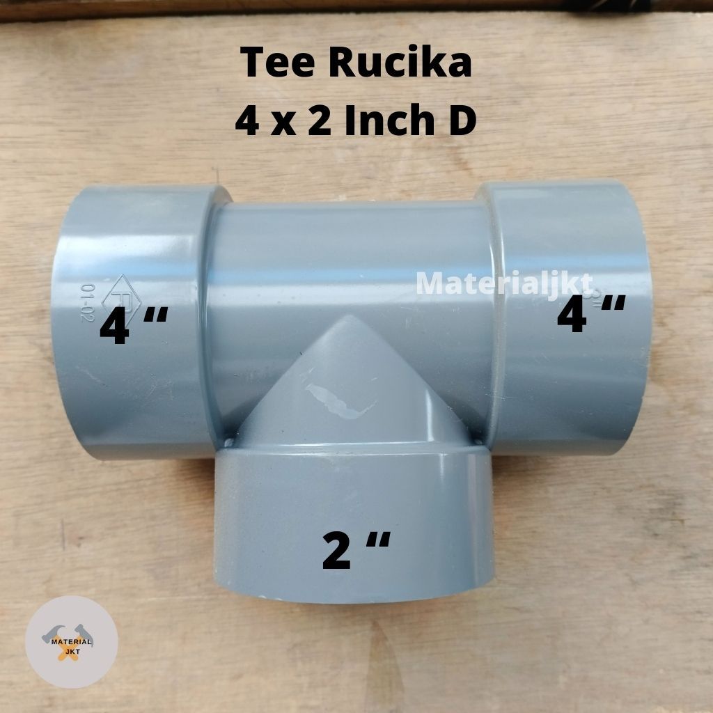 Jual Tee 4 x 2 " inch D / T 4 x 2 in D RUCIKA Sambungan Pipa Fitting Keni Sok Cabang 3 Peralon ...