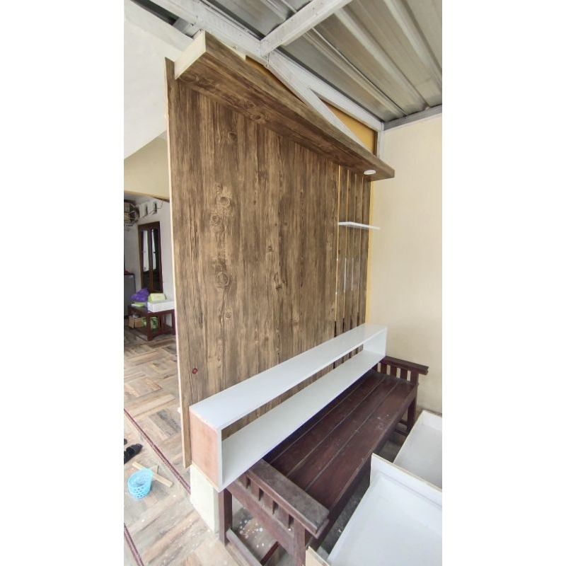 Jual Wardrop tv backdrop tv gantung dinding | Shopee Indonesia