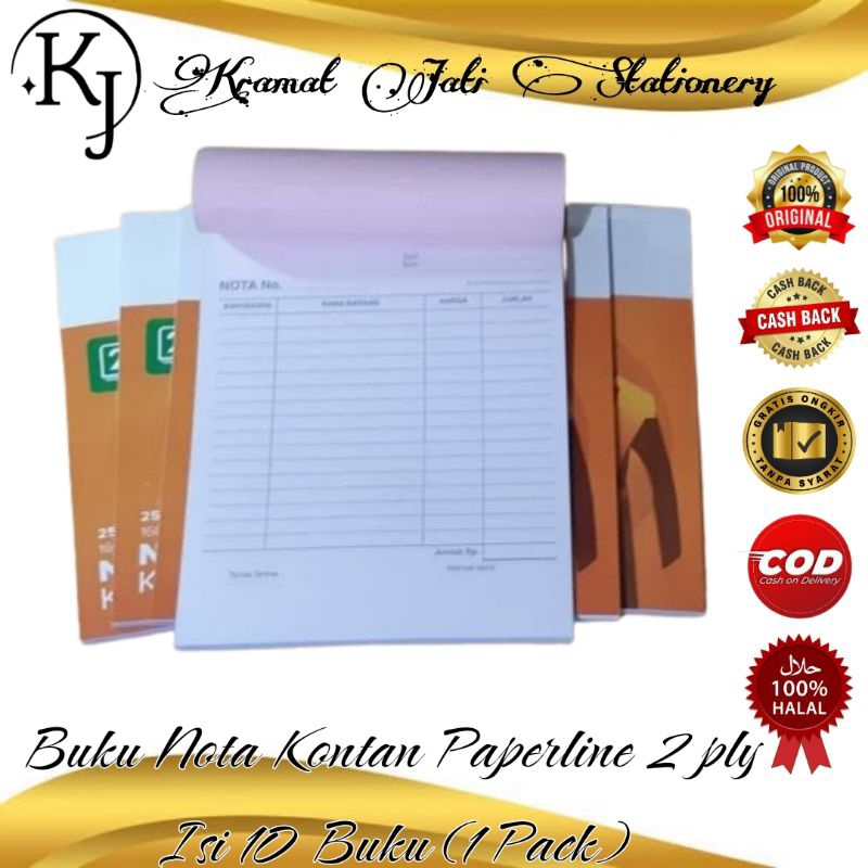 Jual Buku Nota Kontan Paperline 2 Ply Isi 10 Buku (1 Pack) | Shopee ...