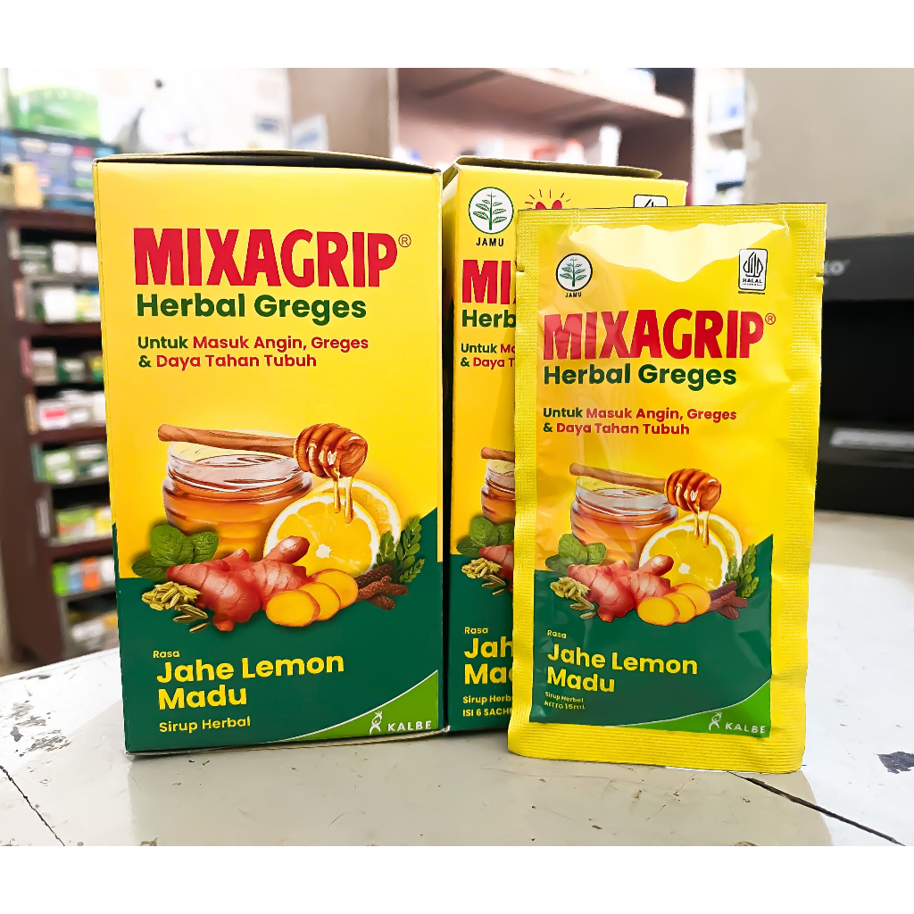 Jual MIXAGRIP HERBAL GREGES SIRUP SACHET 15 ML | Shopee Indonesia