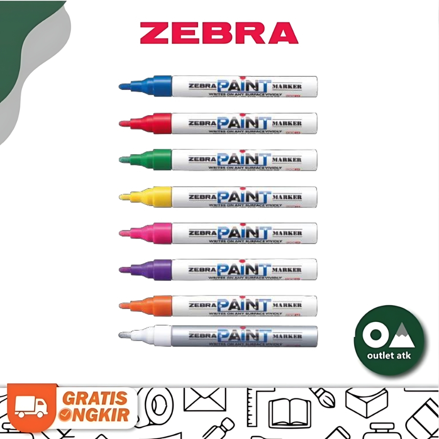 Jual Zebra Paint Permanent Marker Medium Tip - Spidol Warna | Shopee ...