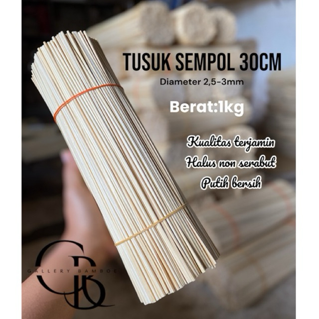 Jual 1kg TUSUK SEMPOL bulat halus uk.30cm ujung tumpul/tusuk bucket ...