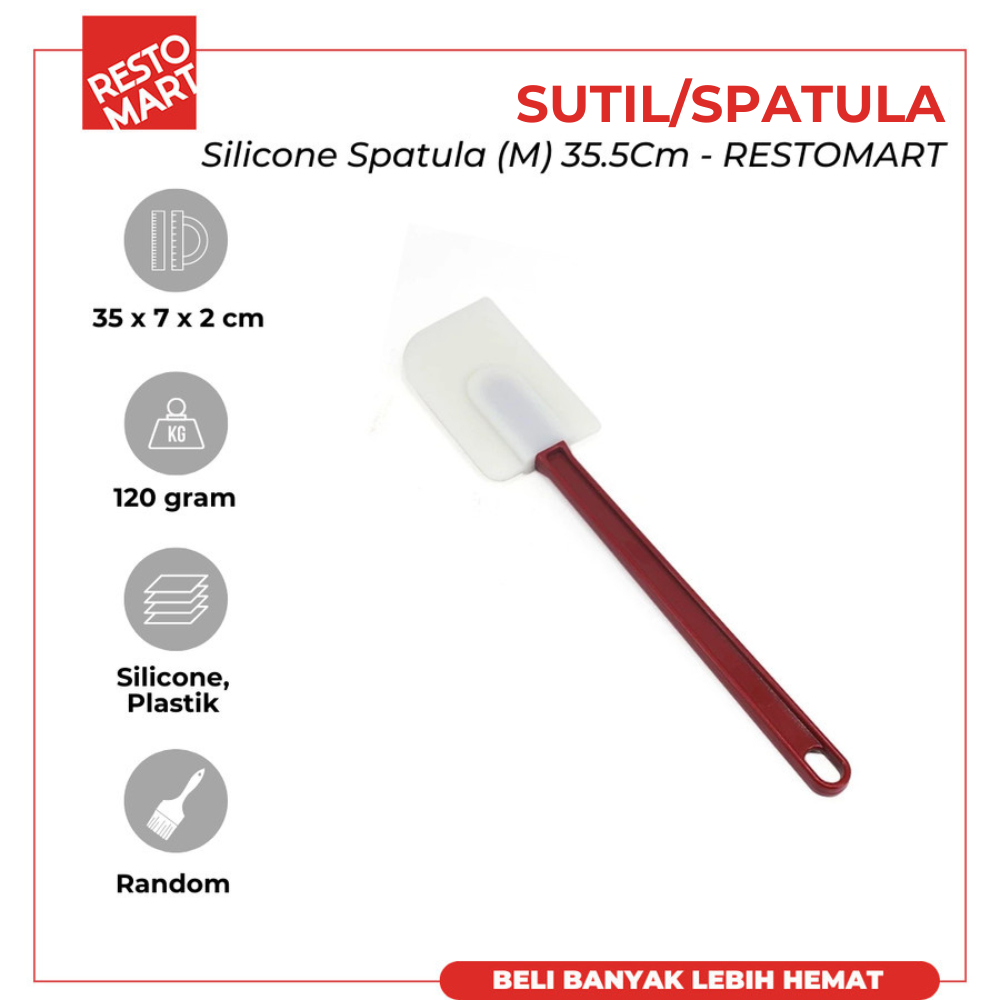 Jual Scrapper Spatula / Sendok Kue / Silicone Spatula (M) 35.5 cm ...