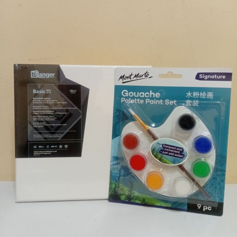 Jual Paket cat lukis & kampas lukis/paint set Palette ukuran kampas ...