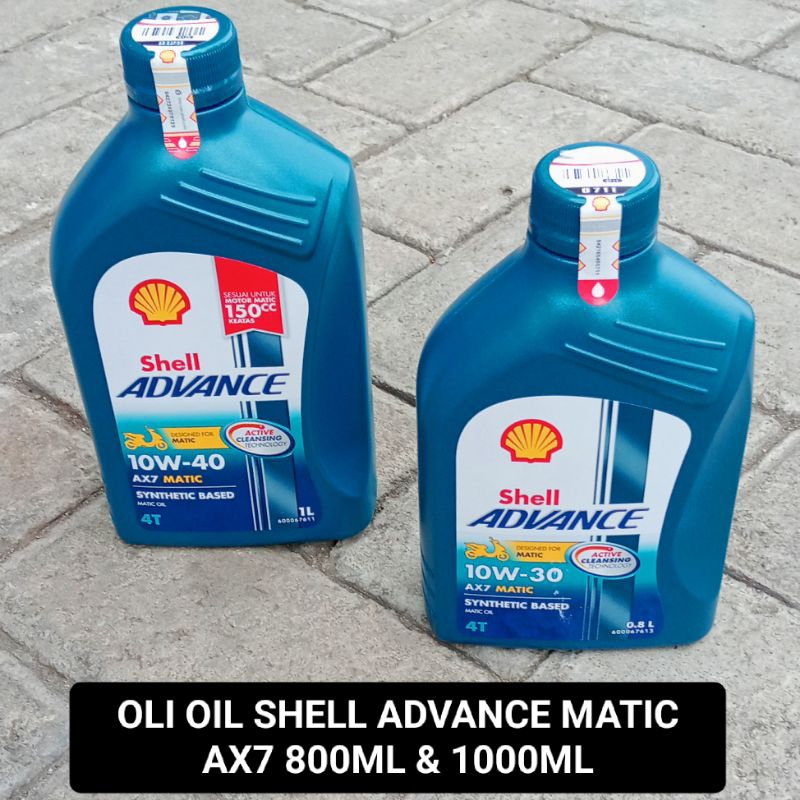 Jual OLI OIL MATIC SHELL ADVANCE AX7 SCOOTER ( BIRU ) SAE 10W30 800ML ...