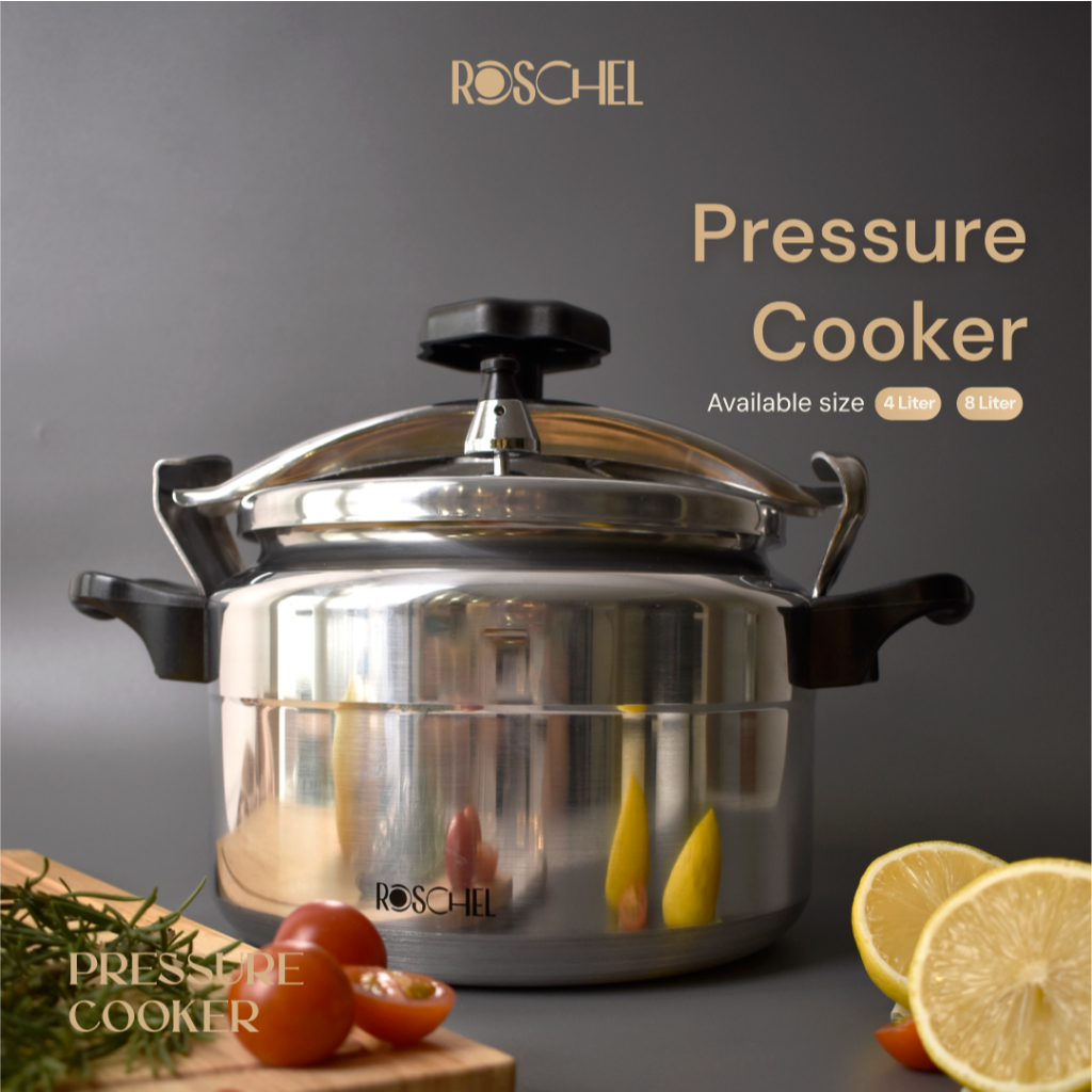 Jual Roschel Pressure Cooker High Grade Aluminium 3003 Panci Presto 4 liter & 8 liter | Shopee ...