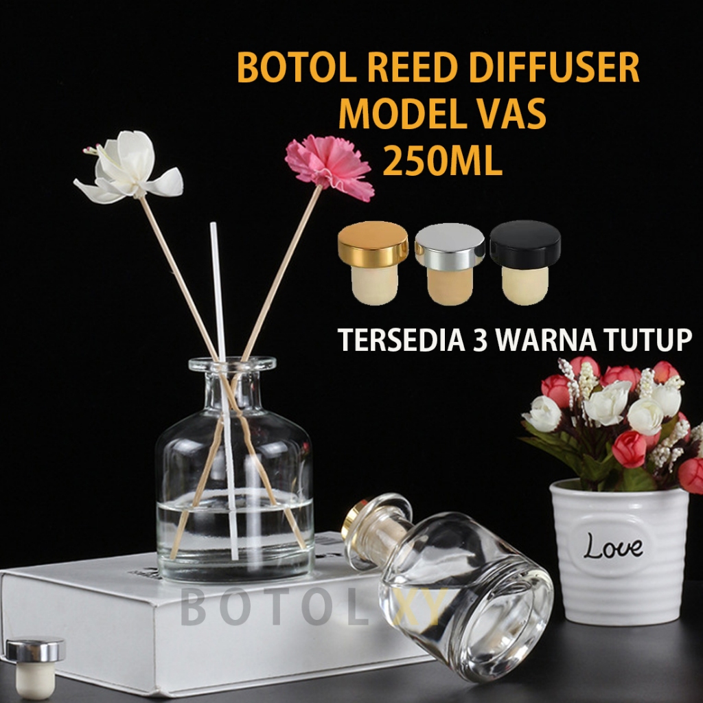 Jual Botol Reed Diffuser 250ml Kaca Bening Tebal Model VAS Pengharum ...