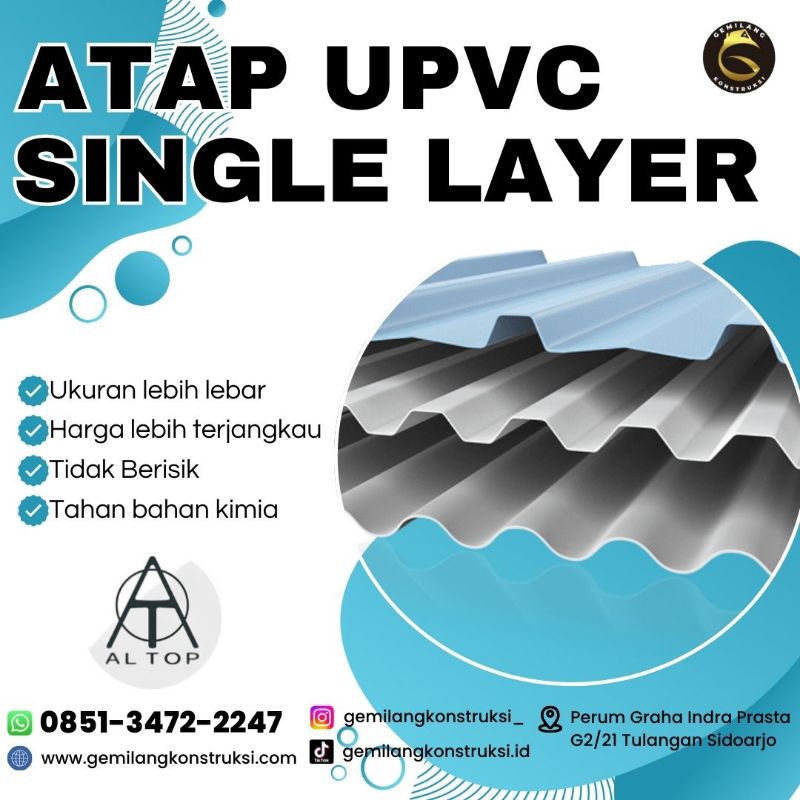 Jual Atap Upvc Single Layer Per Meter Atap Upvc Single Layer Atap