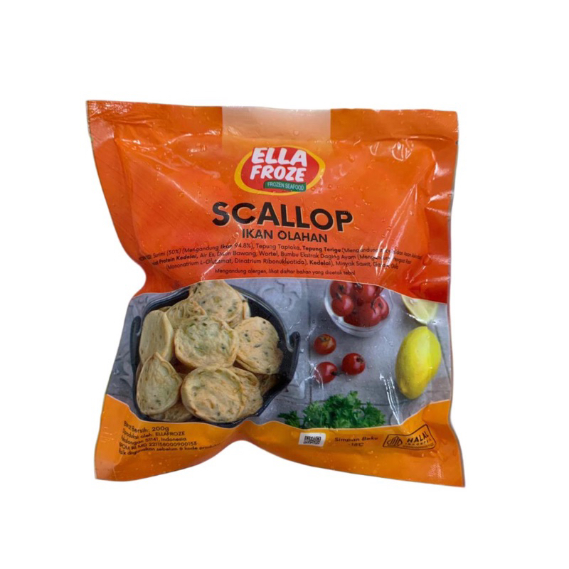Jual ELLAFROZE SCALLOP IKAN 200 GR | Shopee Indonesia