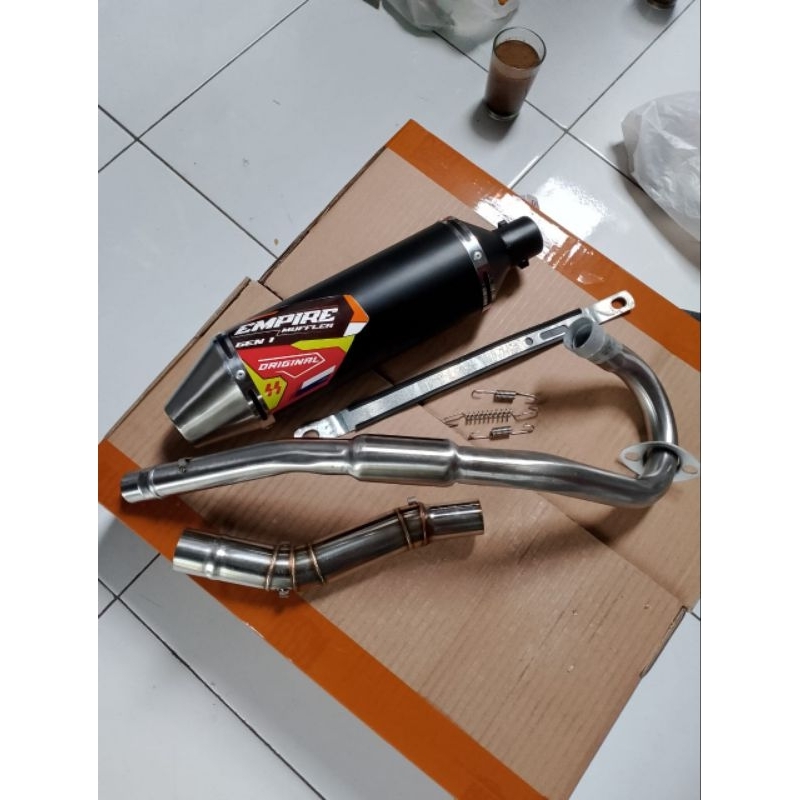 Jual 1set exhaust 38mm inlet stainless empire Muffler gen1 for DTM 150 ...