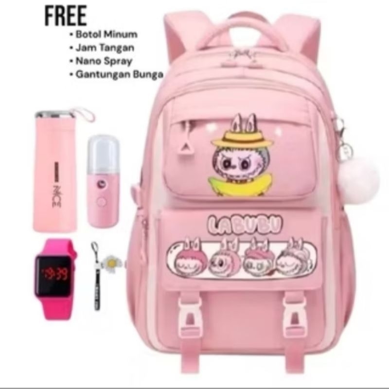 Jual Tas Ransel sekolah Anak LABUBU VIRALL BONEKA tas LABUBU Tas sekolah anak Permpuan motif ...