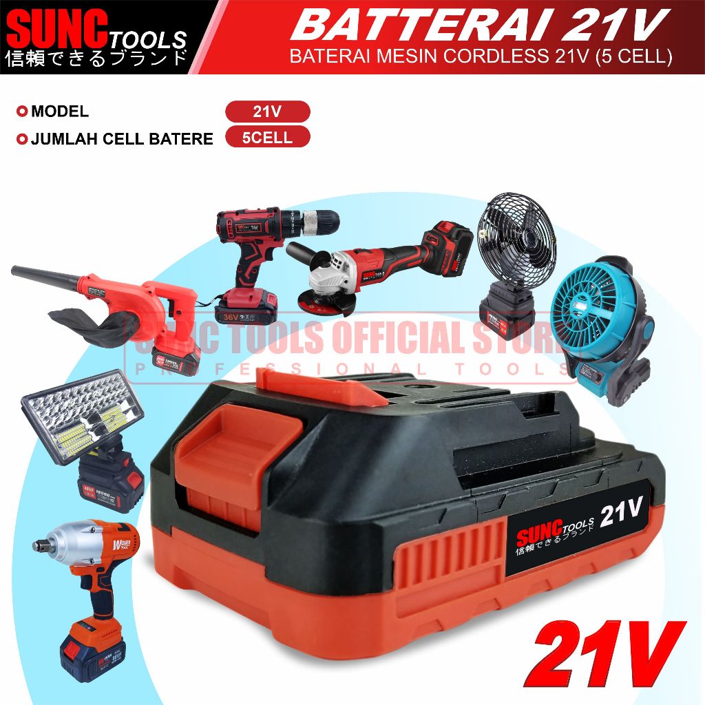 Jual SUNC TOOLS Baterai Jet Cleaner Batere 21V Batre Mesin Bor Impact ...