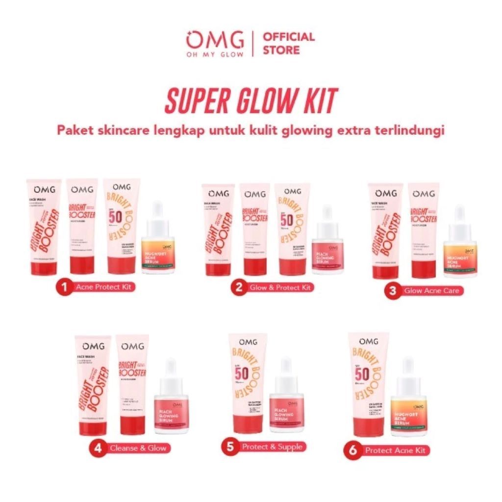Jual OMG Oh My Glow BEST SELLER BUNDLE! Bright Booster Super Glow Kit ...