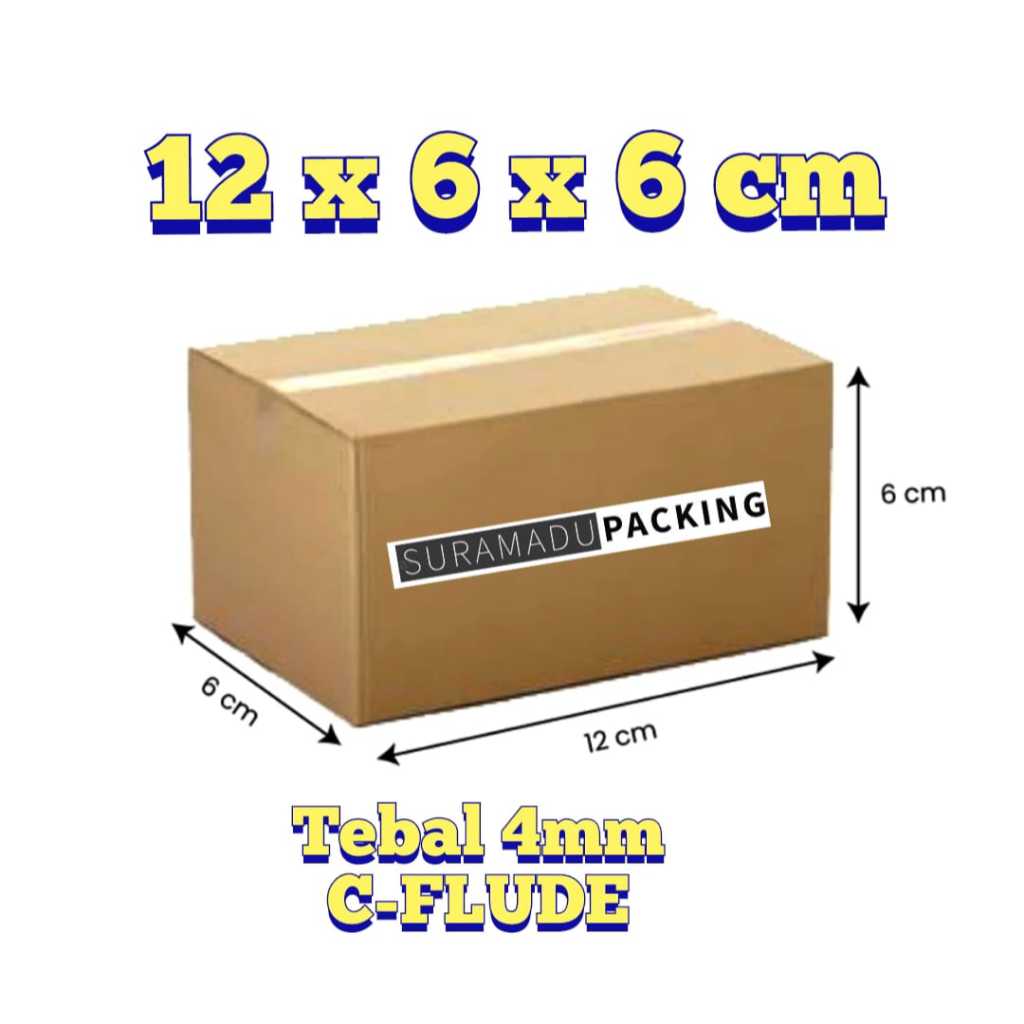 Jual Kardus box karton packing 12x6x6 cm Packing Polos dan Tebal 4mm C ...