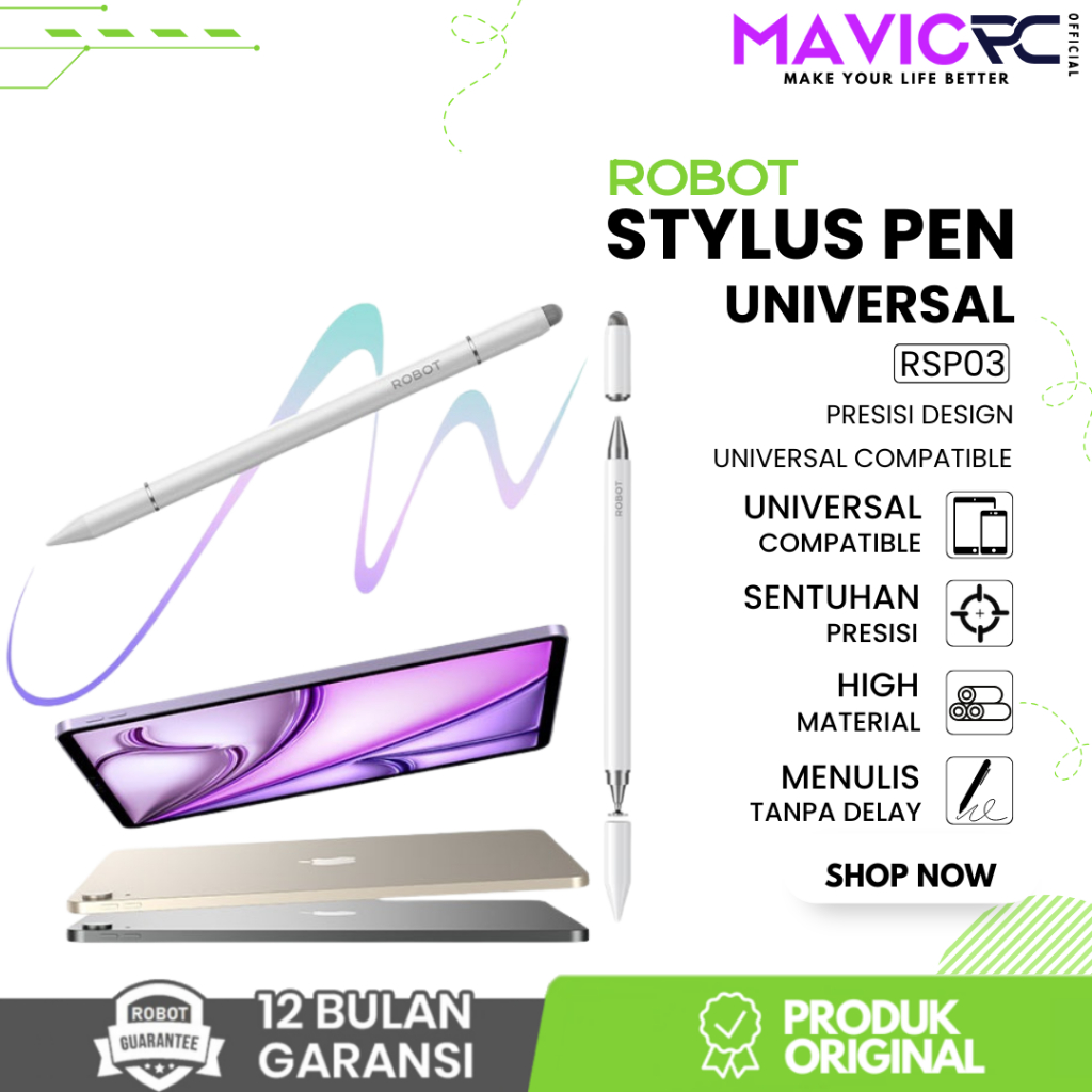 Jual ROBOT RSP03 3 in 1 Universal Capacitive Stylus Pen Pulpen for ...