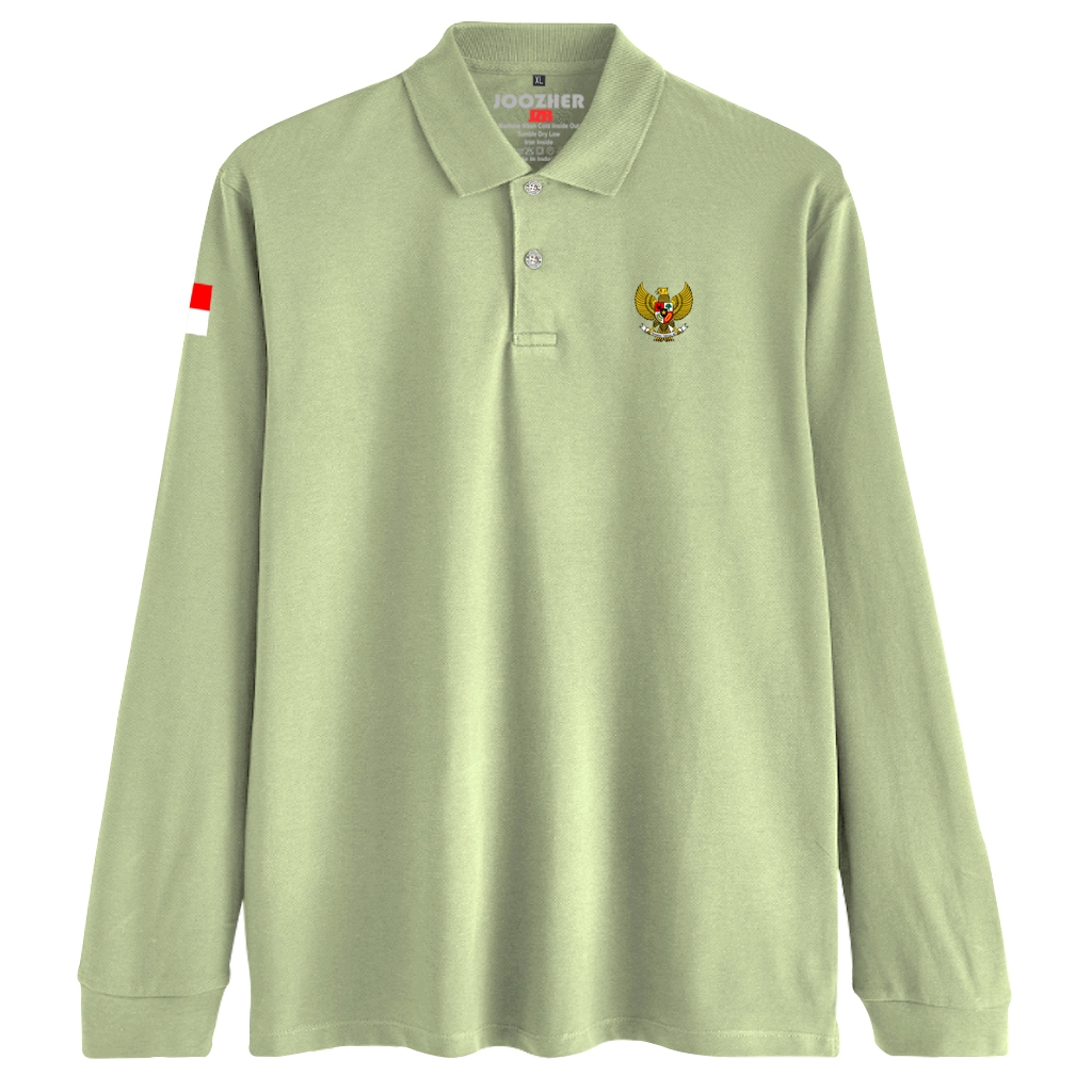 Jual Joozher - Polo Shirt Lengan Panjang Unisex Polo Garuda+Bendera ...