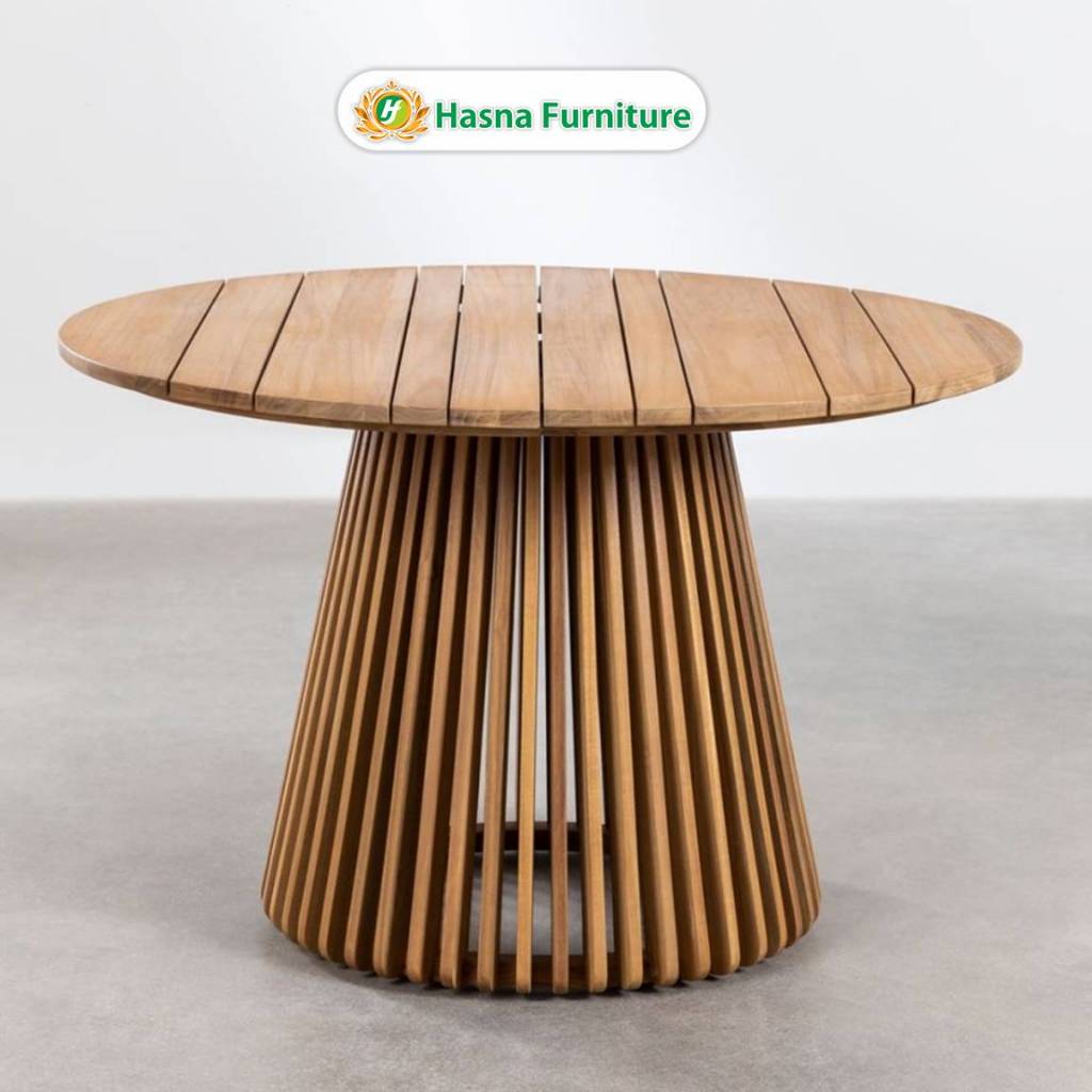 Jual Meja Makan Bulat Minimalis Meja Makan Kayu Jati | Shopee Indonesia