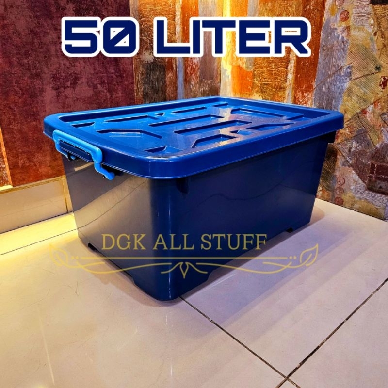 Jual Kontainer Container Plastik 50 Liter 50 Litre 50 L 50L Biru Tua ...