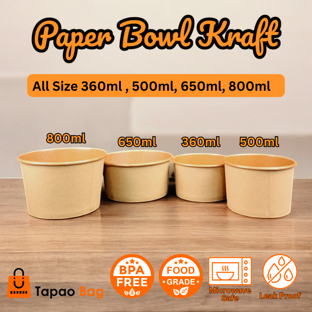 Jual Paper Bowl Laminasi All Size | Paper Bowl Coklat | Paper Bowl ...