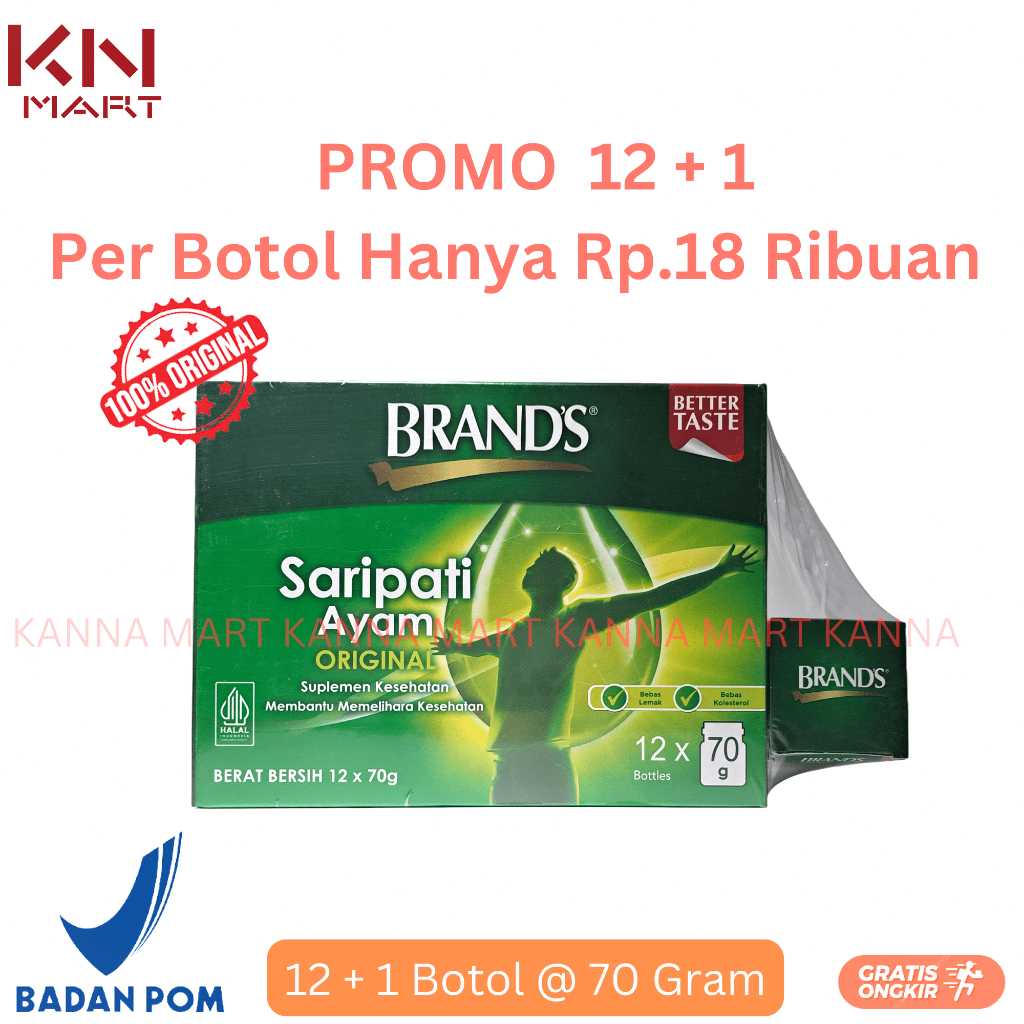Jual BRANDS Saripati Ayam Original ( 12 + 1 Botol @ 70 Gram ) BRAND'S ...