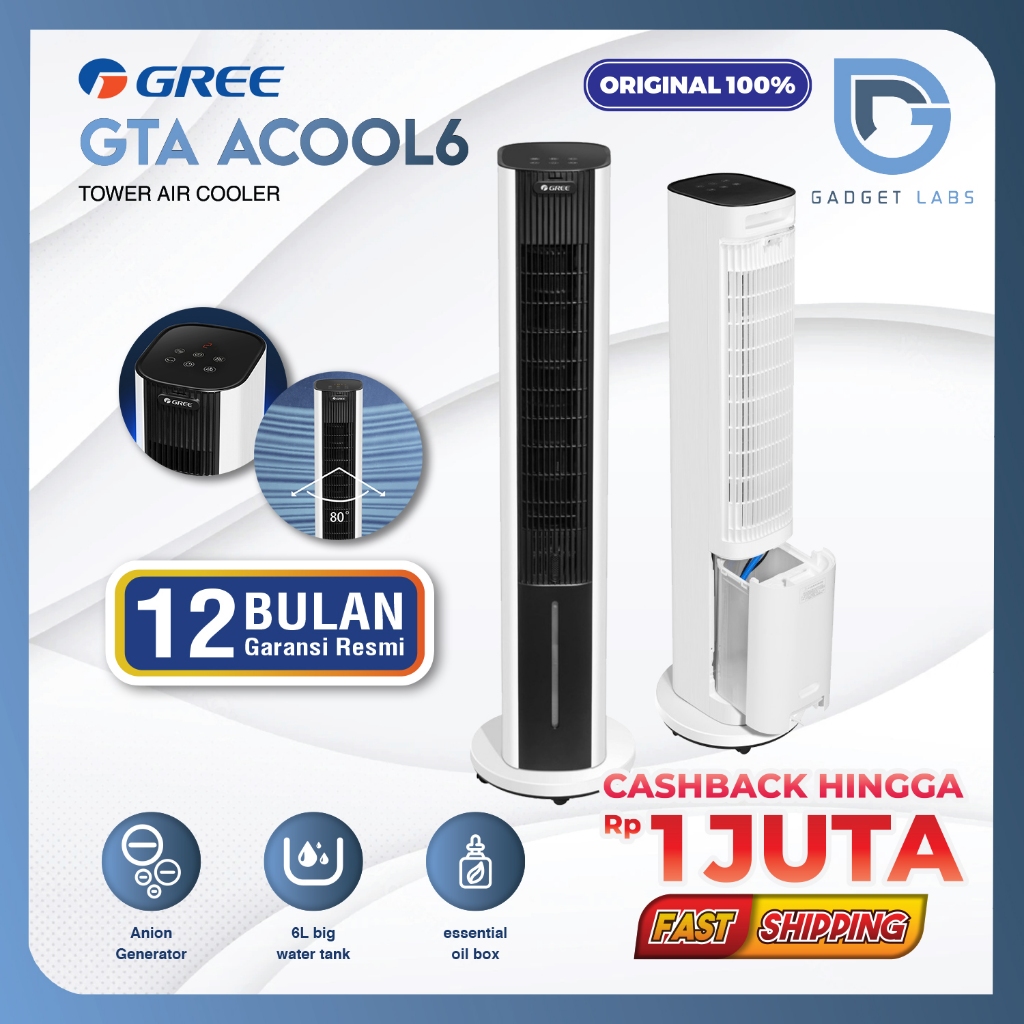 Jual Gree Tower Fan Air Cooler GTA-ACOOL6 Anion Generator Aromaterapi ...