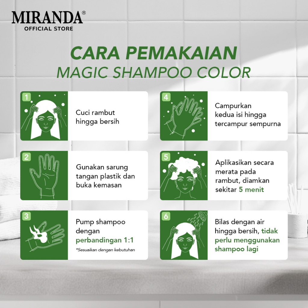 Jual Miranda Magic Shampoo Color Bottle/Pewarna Penutup Uban/Pewarna ...