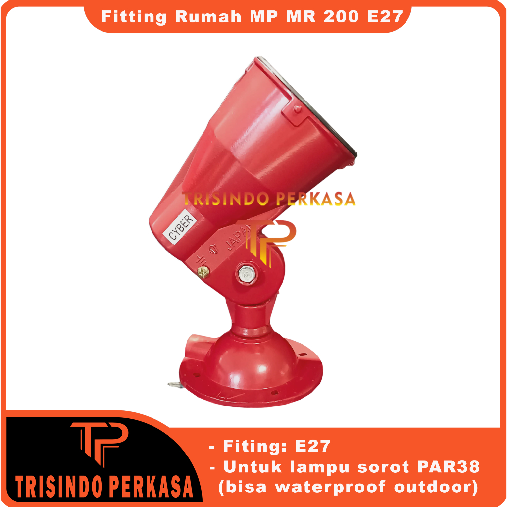 Jual Fitting Rumah MP MR 200 E27 Lampu PAR Tembak Sorot Body Cat Merah ...