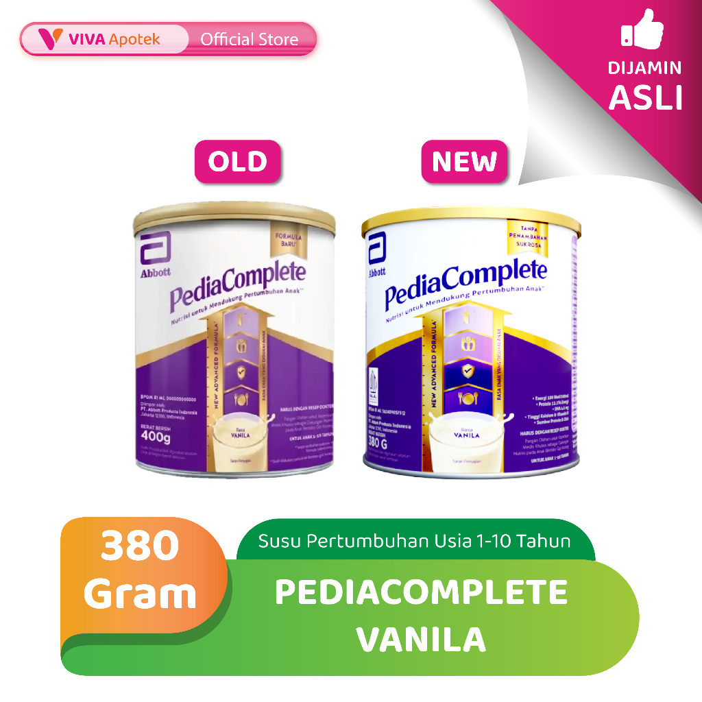 Jual Pediacomplete/Pediasure Complete Vanilla Susu Pertumbuhan Usia 1-10 Tahun (380 Gram ...