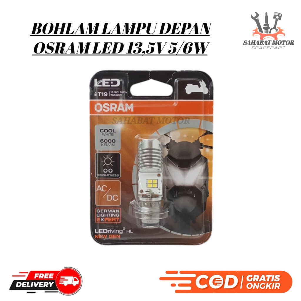Jual Bohlam motor lampu depan led osram motor matik bebek manual warna ...