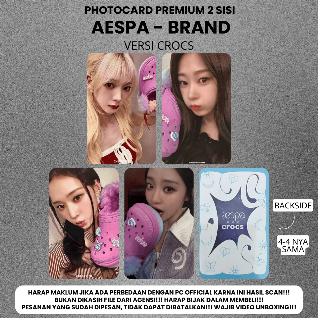 Jual (ISI 4 PCS) Photocard AESP*A BRAND - Potocard PC aespa Premium 2 Sisi Kartu Kpop Merch ...