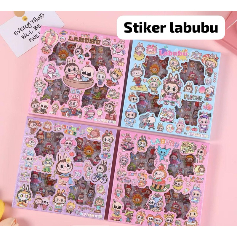Jual Sticker LABUBU LOTSO STRAWBERRY BEAR 100 Lembar Ice Cream Stiker ...
