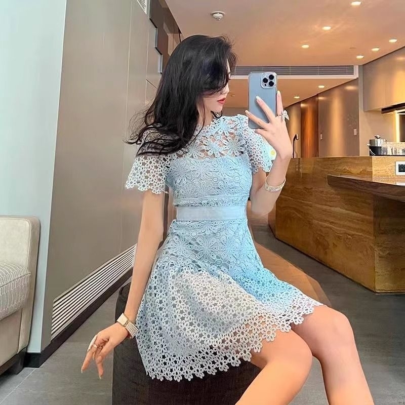 Jual PREMIUM IMPORT TC1257 Narra Dress Crochet Premium Style Korean ...