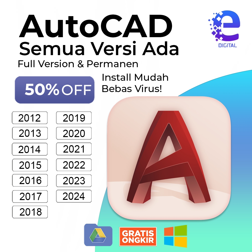 Jual AUTOCAD 2012 2013 2014 2015 2016 2017 2018 2019 2020 2021 2022 ...